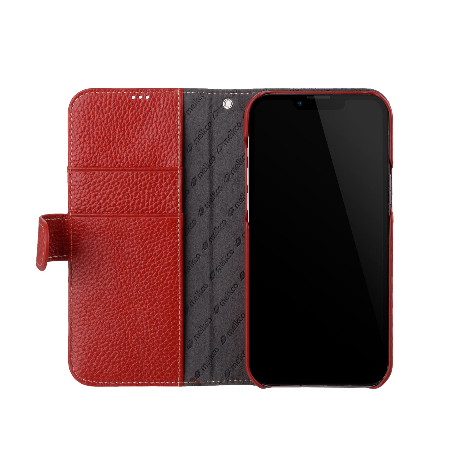 Кожаный чехол книжка Melkco для Apple iPhone 14 (6.1") - Wallet Book Type, красный