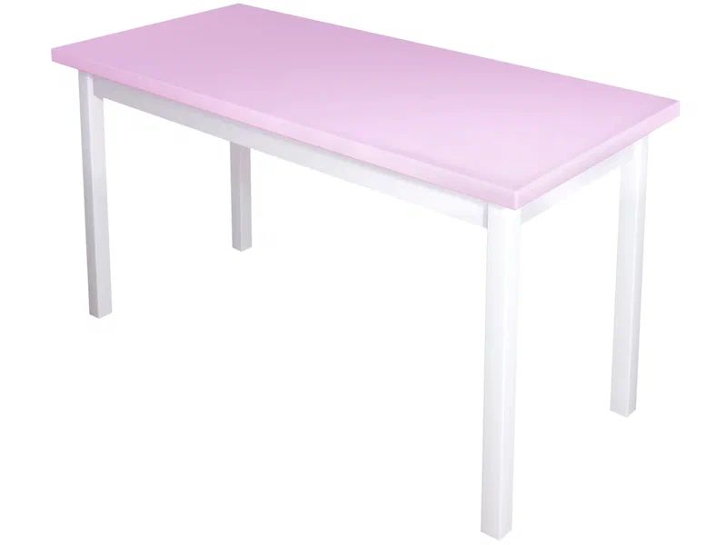 Стол кухонный Solarius Классика дерево 140х60х75, розовый с белыми ножками