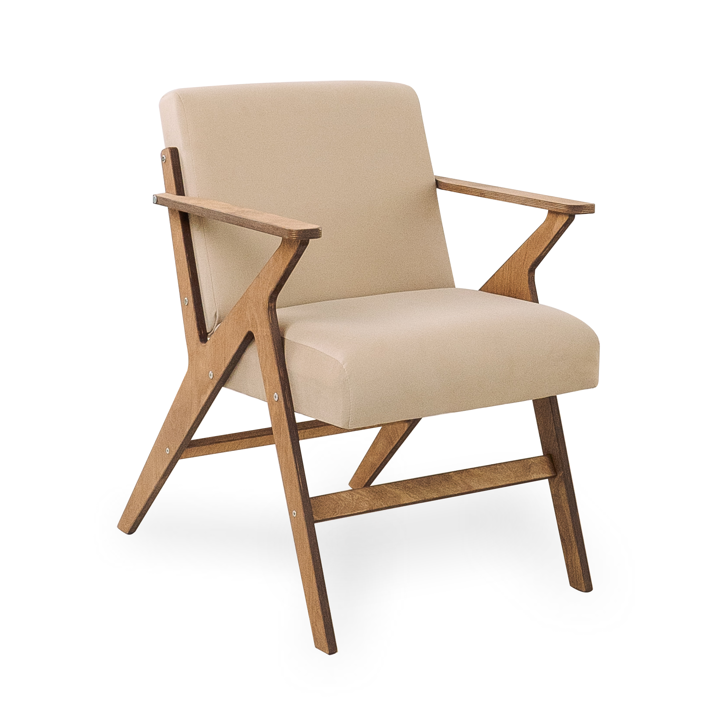 Кресло для отдыха Axioma.woodshop Винтаж 2, дуб/бежевый
