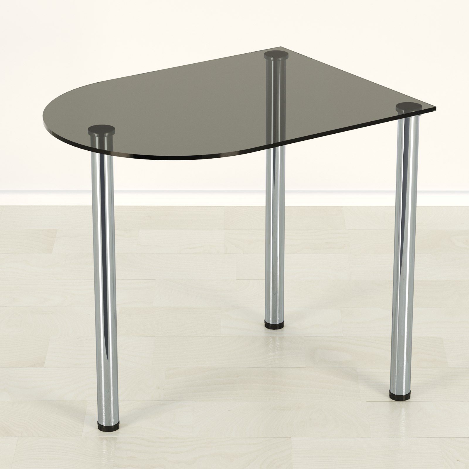 Стеклянный стол Mebel Apartment Эдель 30-3 серый/хром 800х700