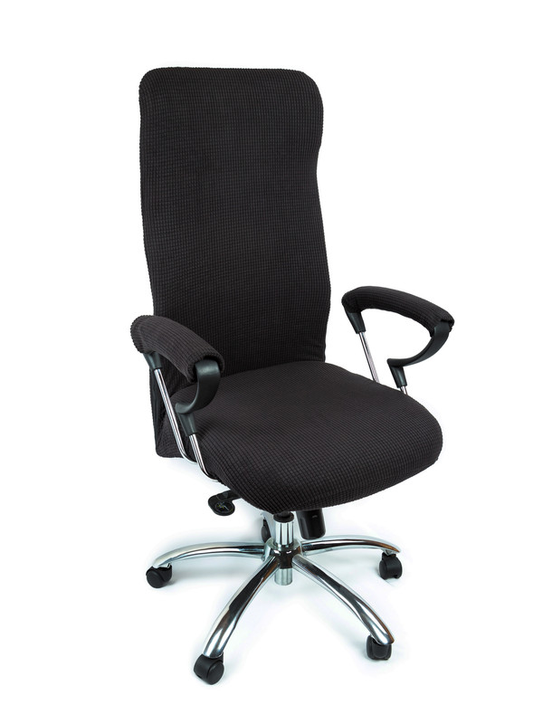 Чехол на стул, компьютерное кресло Crocus-Life A1-Black, размер L, цвет: черный