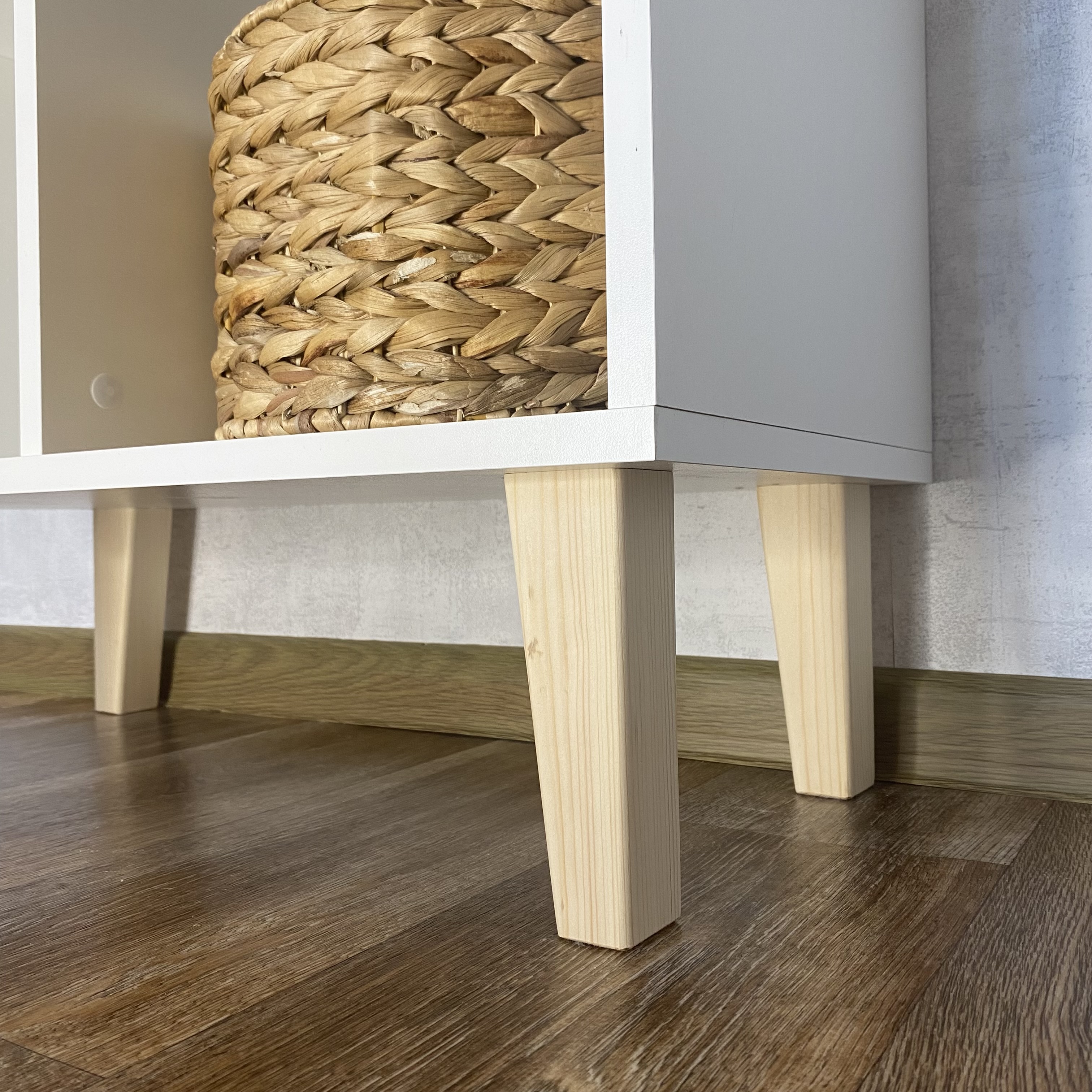Мебельные ножки BIGROOM деревянные, без основания, цвет сосна, 4 шт