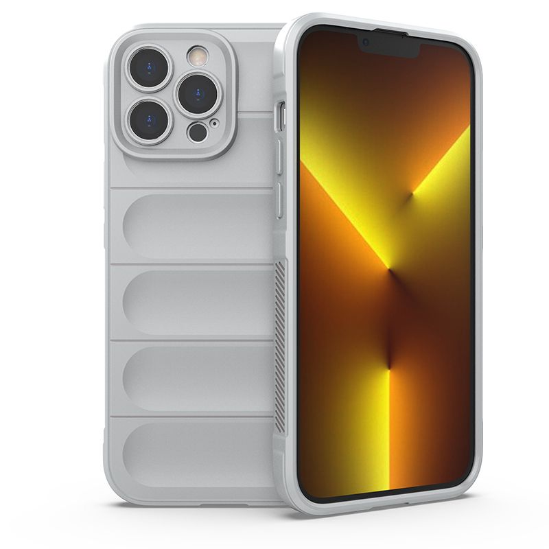 Чехол Flexible Case для iPhone 13 Pro Max светло-серый