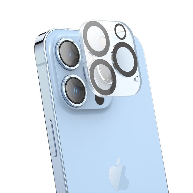 Стекло Hoco 3D с защитой всей группы камер Apple iPhone 14 Pro/14 Pro Max, (G13) черное