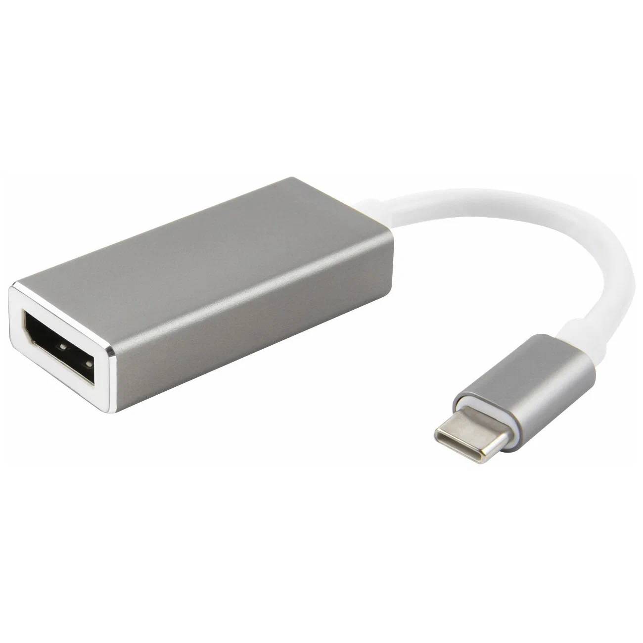 Адаптер RED LINE USB Type-C-DisplayPort, M-F 0,12м Grey