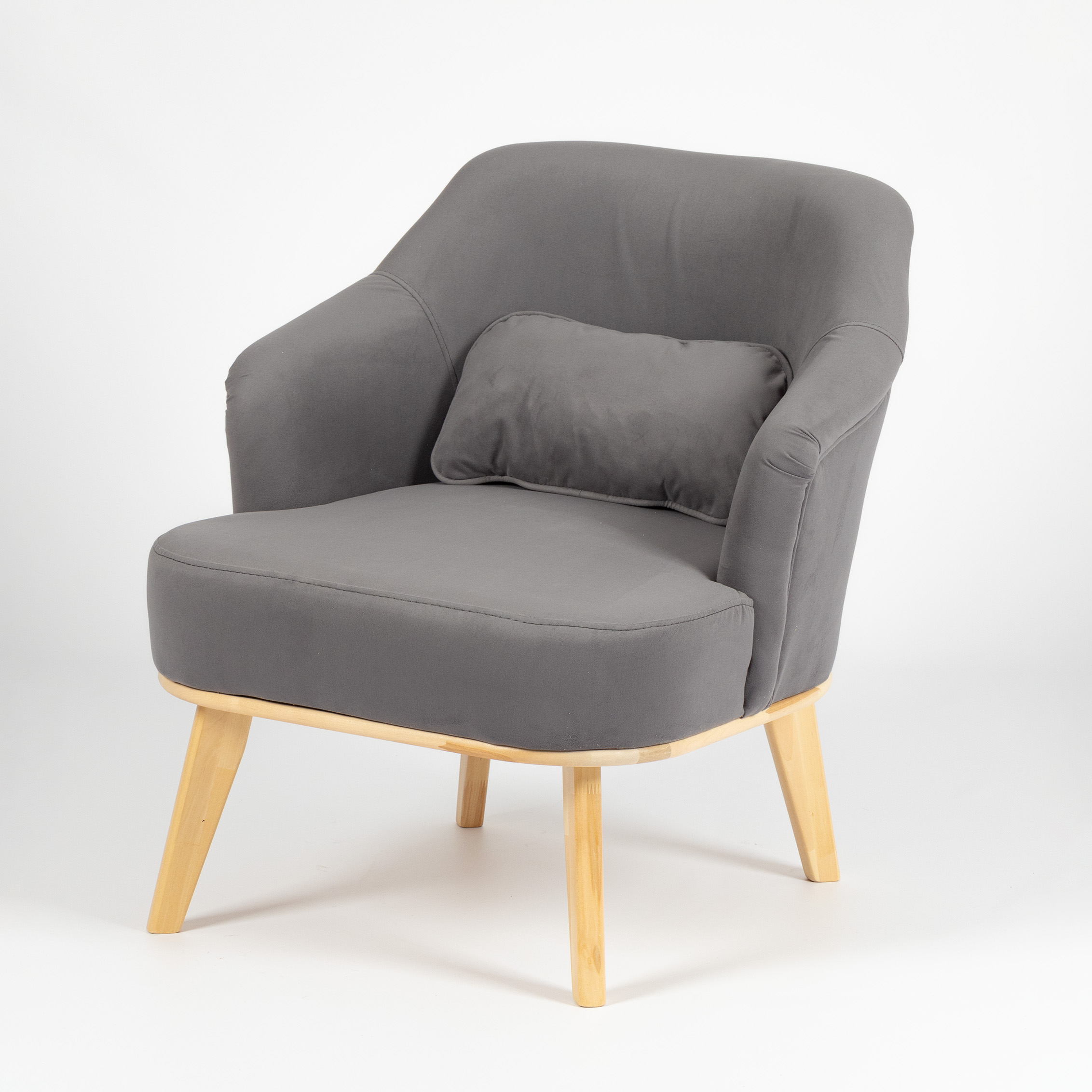 Кресло для отдыха Divan24 Комфорт-5, серый велюр, низкая спинка