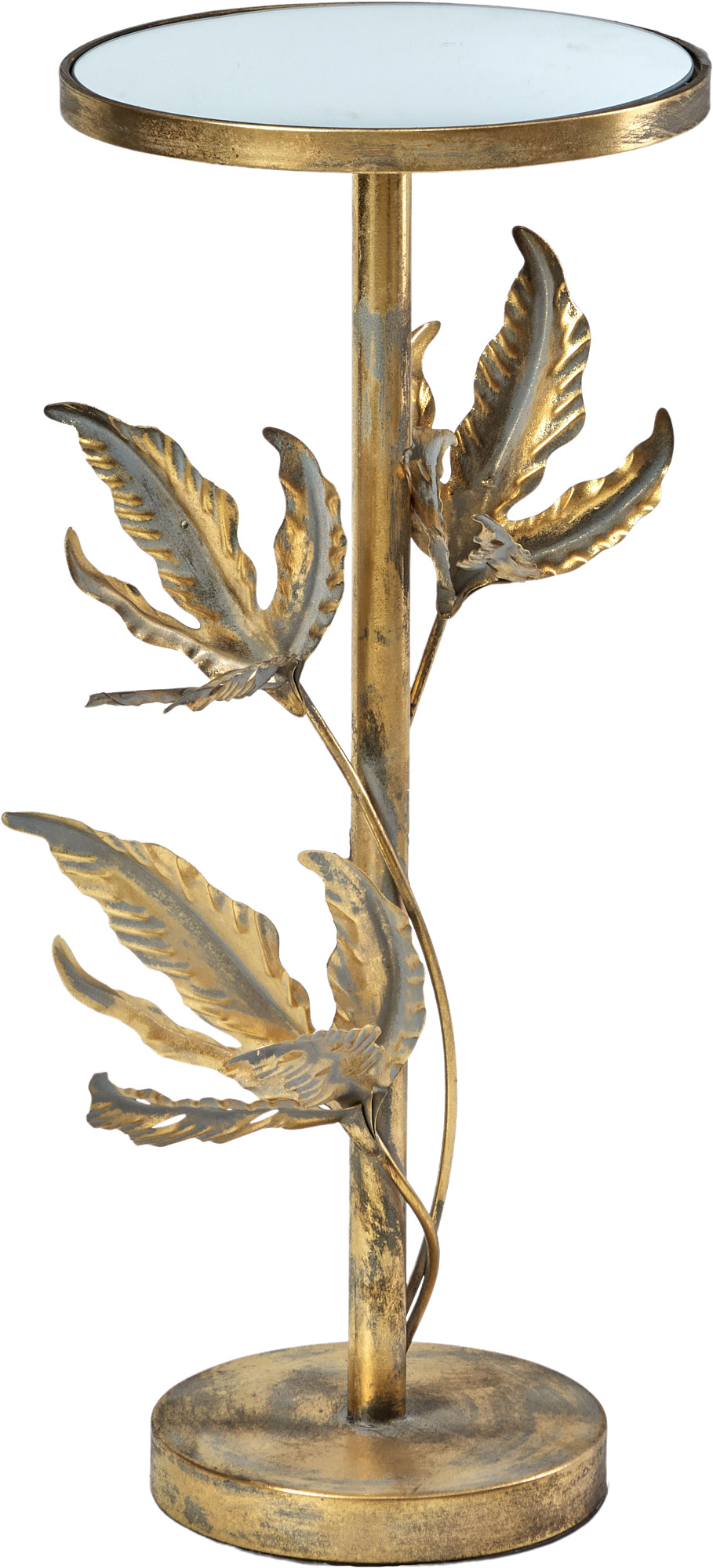 Столик с зеркальной столешницей Glasar Сафари 57-132 30х30х70см золото с патиной