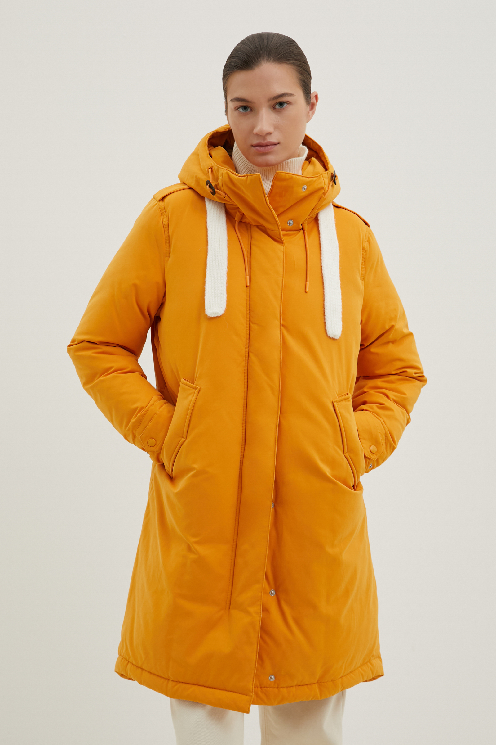Пуховик-пальто женский Finn-Flare FWD11021 оранжевый L