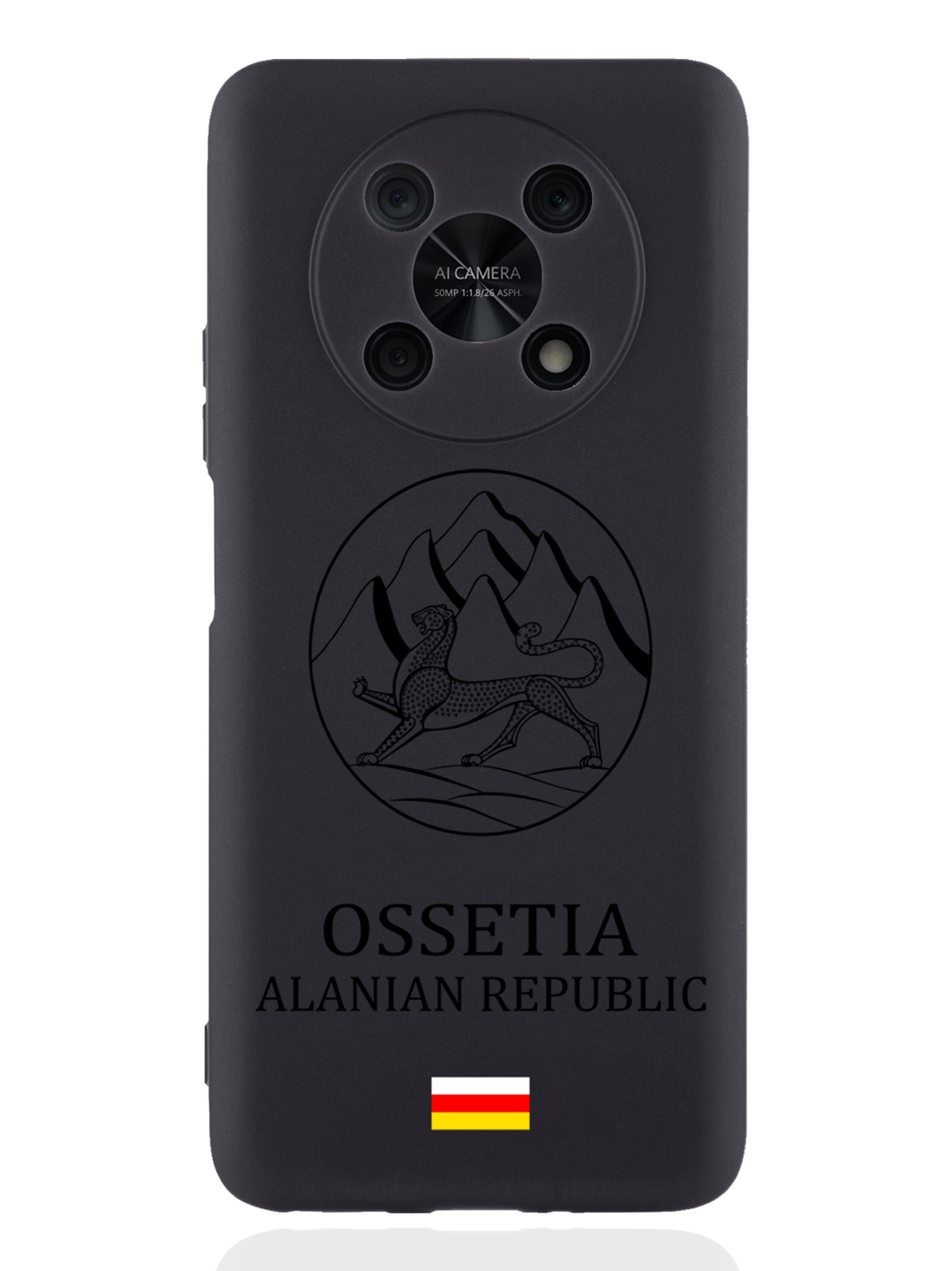 Чехол SignumCase для Huawei Nova Y90 Черный лаковый Герб Северной Осетии черный