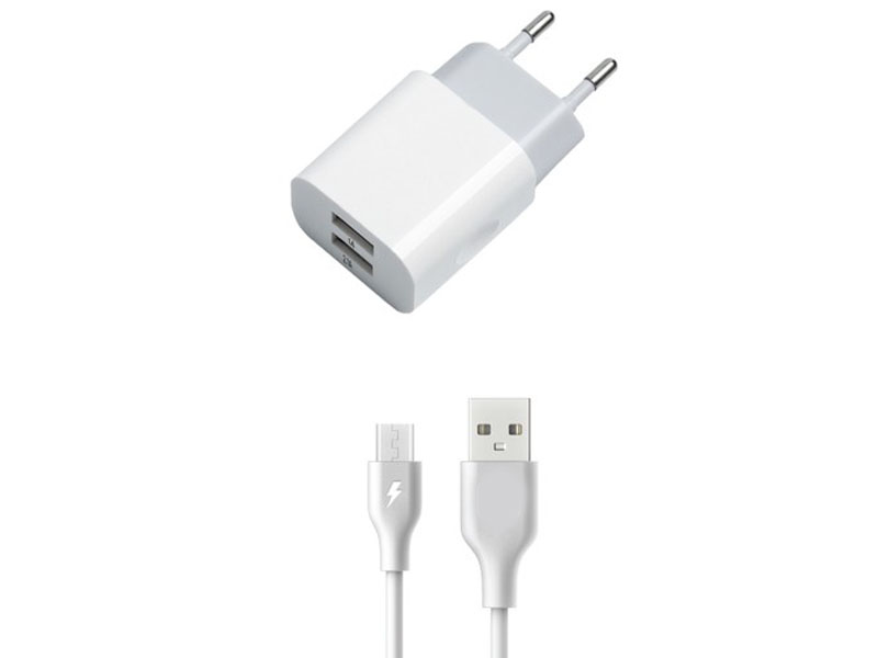 Зарядное устройство Exployd Classic 3.1A 2хUSB + MicroUSB White EX-Z-465