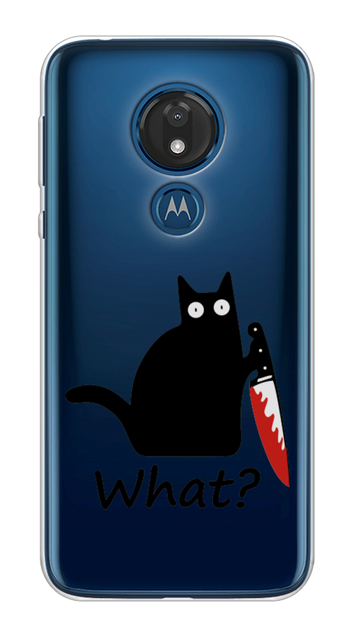 Чехол на Motorola Moto G7 "Котик с ножом"
