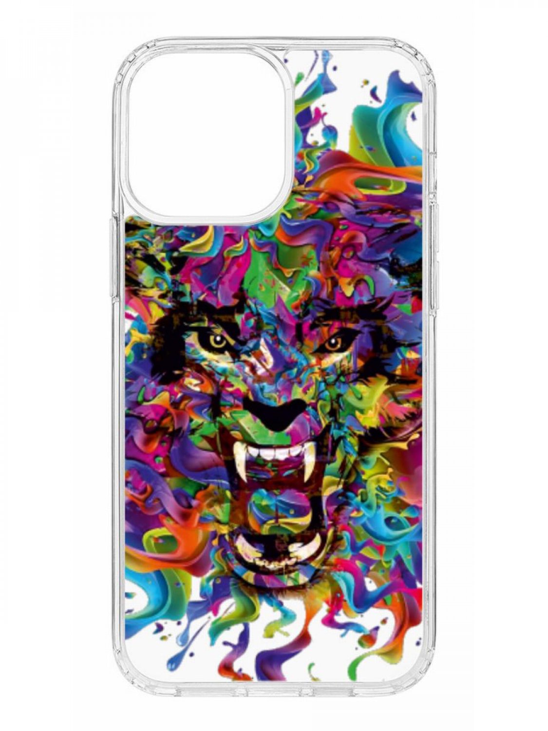 Противоударный чехол для iPhone 13 Pro Max Kruche Print Colored beast прозрачный