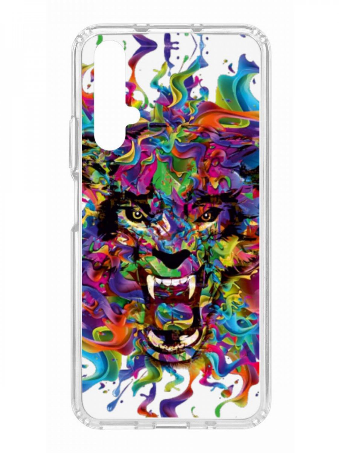 Противоударный чехол для Huawei Honor 20 Kruche Print Colored beast прозрачный с рисунком