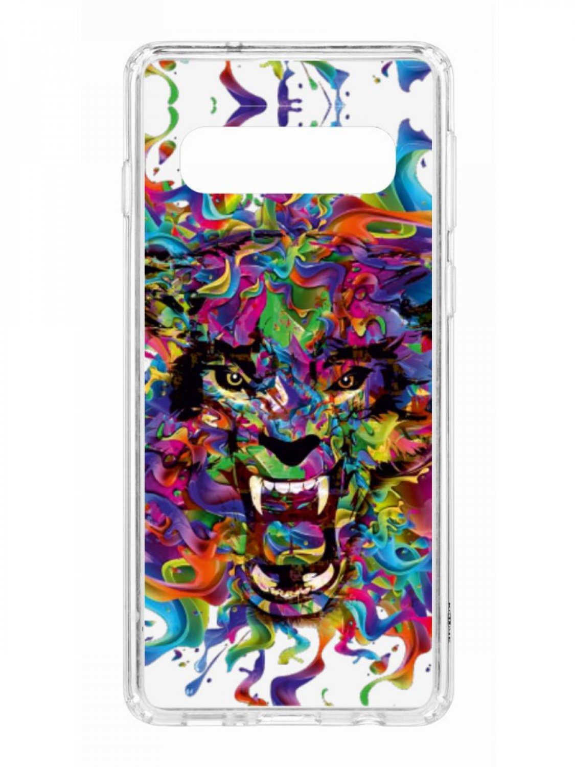 Противоударный чехол для Samsung Galaxy S10 Kruche Print Colored beast прозрачный