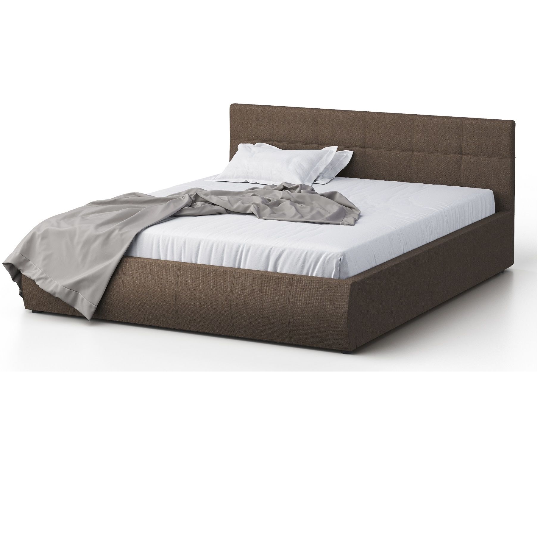 Двуспальная кровать Венера-1 140х200, GALAXY, коричневый рогожка