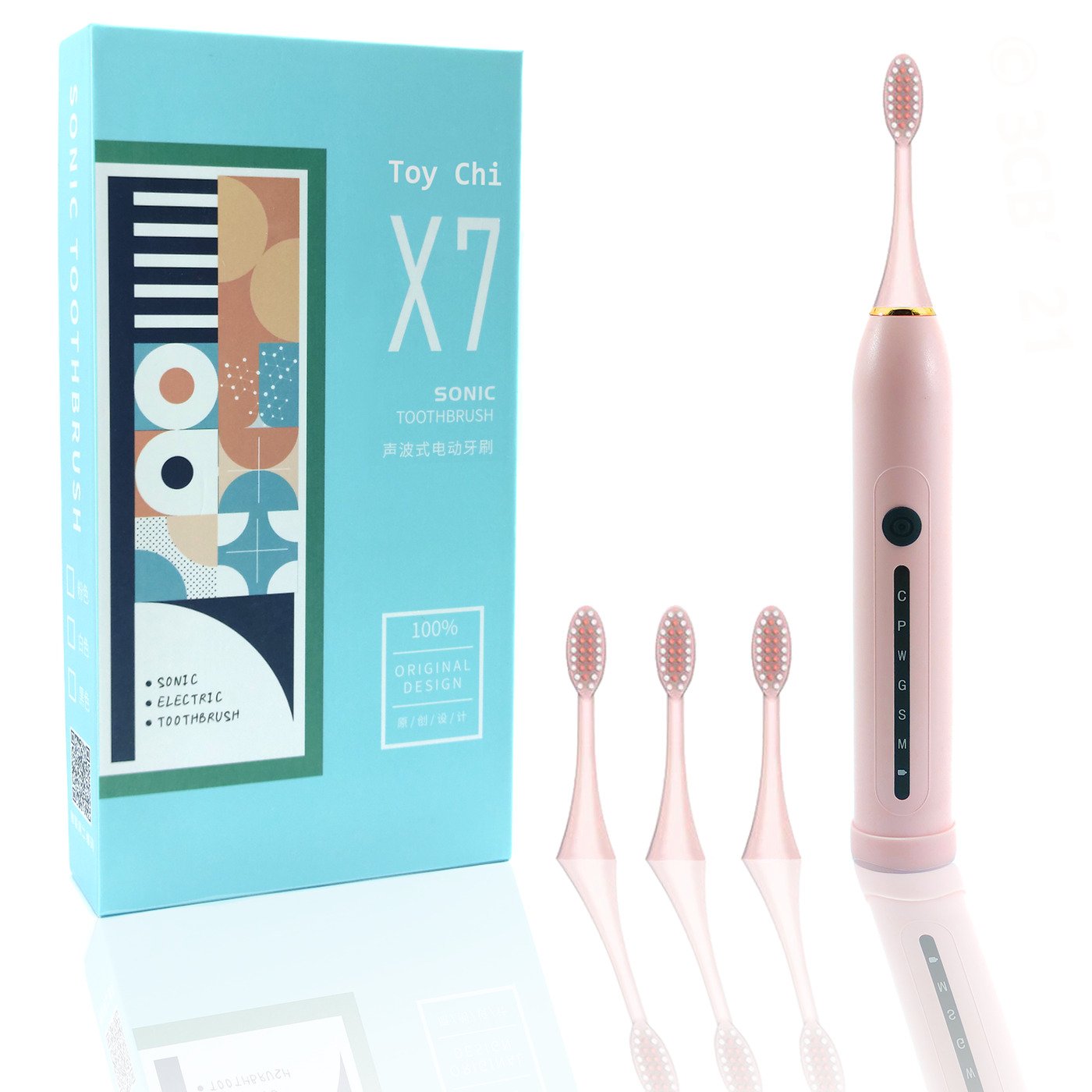 Электрическая зубная щетка ультразвуковая Toy Chi X7 SONIC Toothbrush, розовая