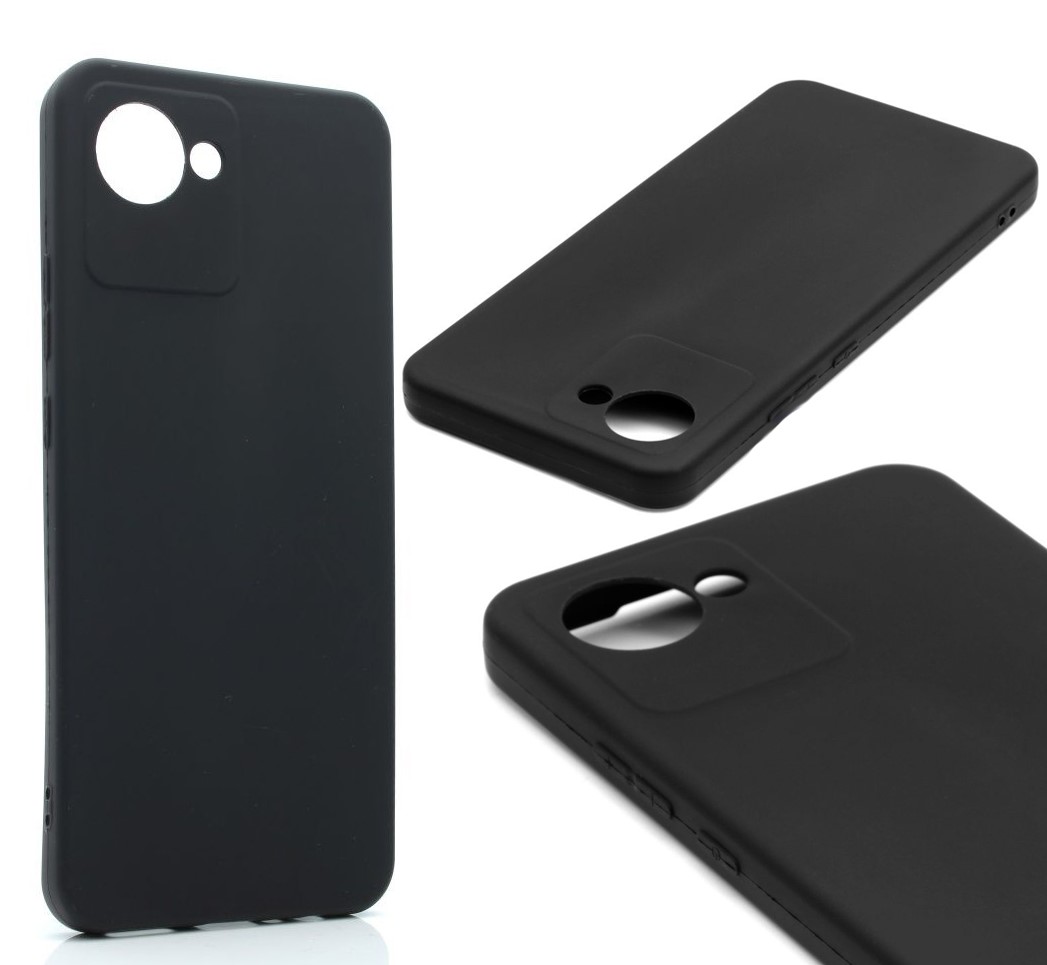 Силиконовый чехол TPU Case матовый для Realme C30 черный