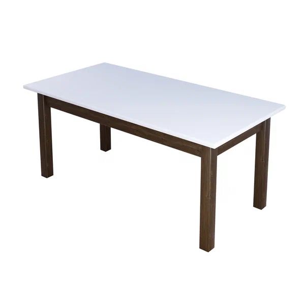 журнальный стол Solarius Классика 120х60х44, белый с ножками цвета темного дуба