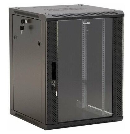 Серверный шкаф Hyperline TWB-FC-1866-GP-RAL9004 Глубина 60см, черный