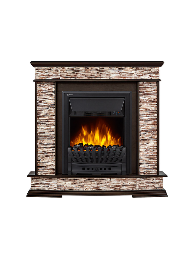 Портал из камня для камина Electrolux Scala Classic тёмный дуб 387