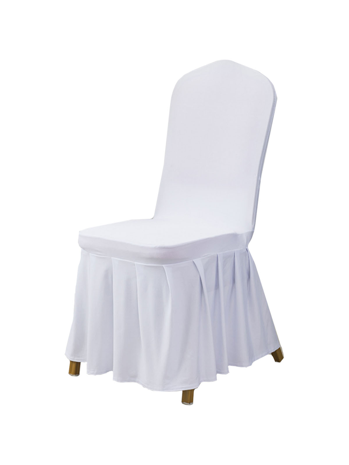 Чехол на стул со спинкой LuxAlto 10722 Jersey универсальный с юбкой, Белый, 25 шт