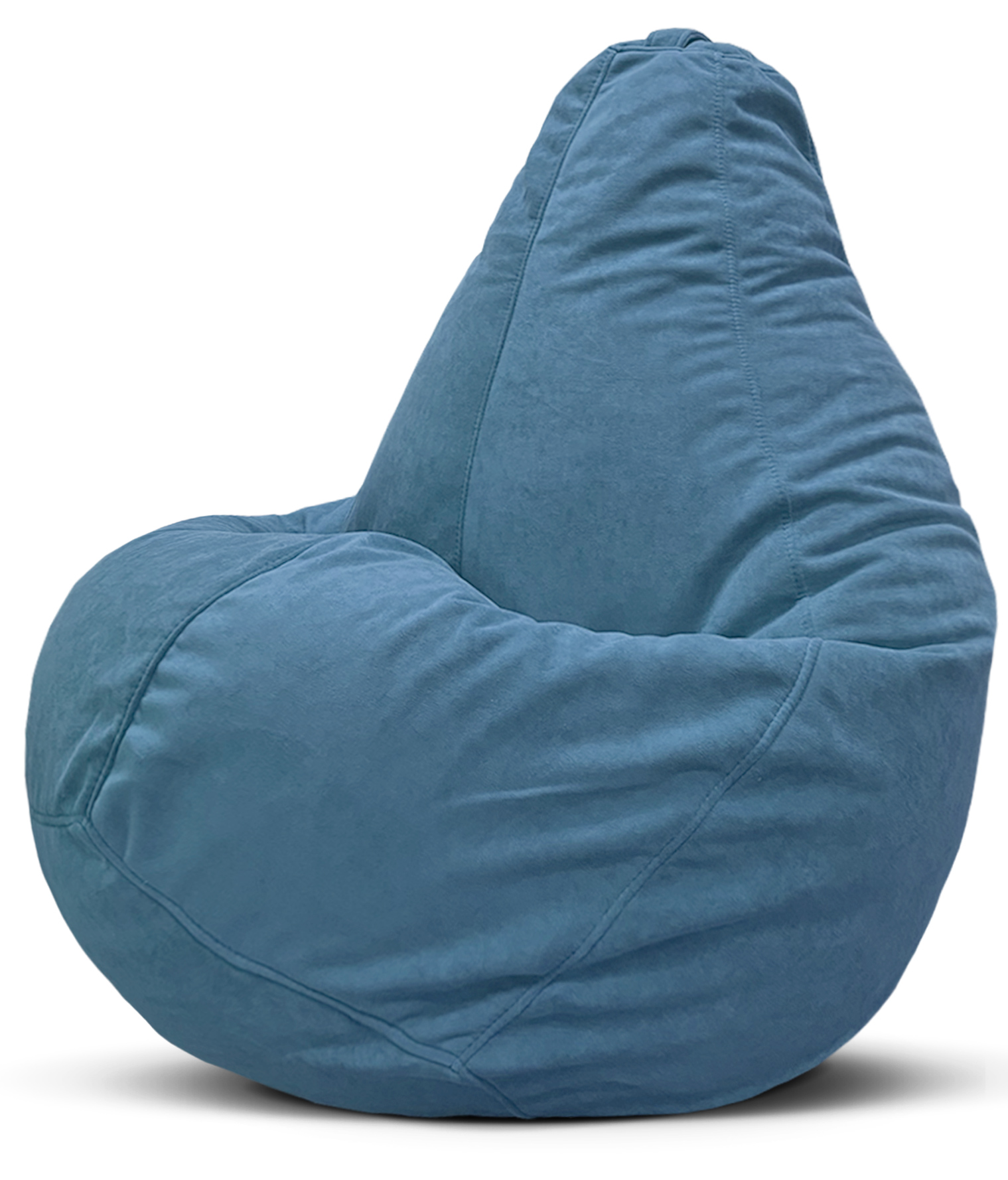 Кресло-мешок PUFLOVE пуфик груша, размер XXXXL, голубой велюр