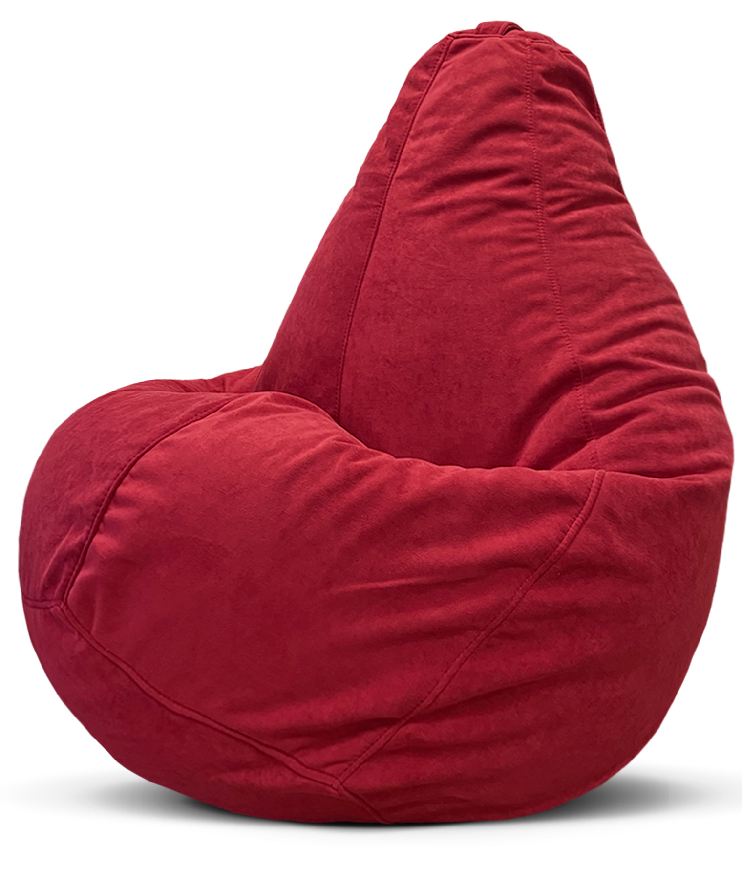 Кресло-мешок PUFLOVE пуфик груша, размер XXXXL, красный велюр