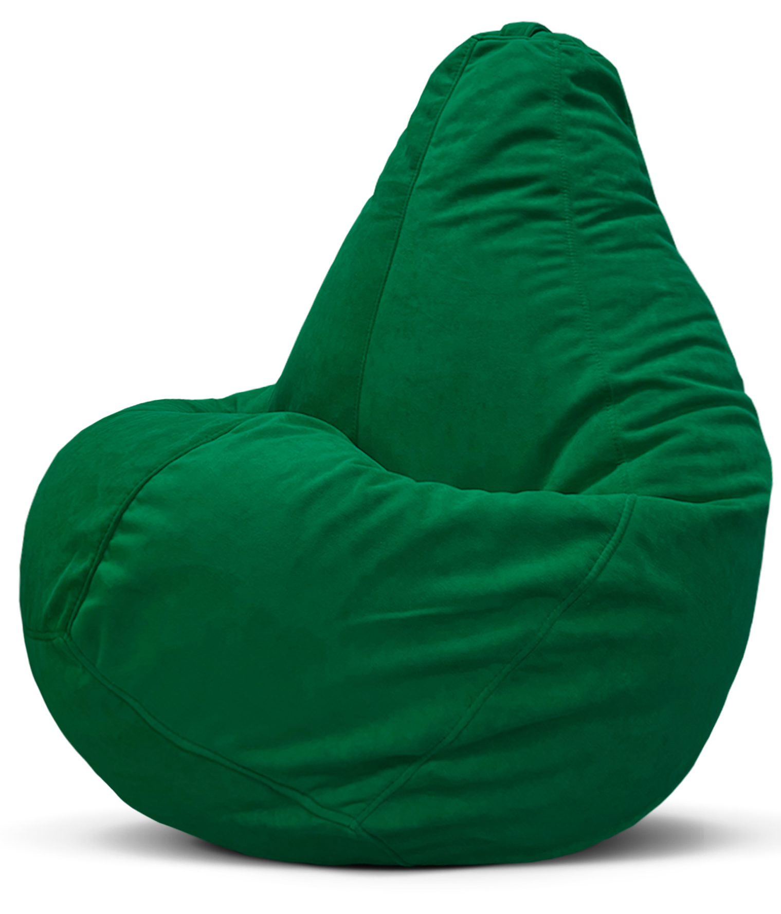 Кресло-мешок PUFLOVE пуфик груша, размер XXL, зеленый велюр