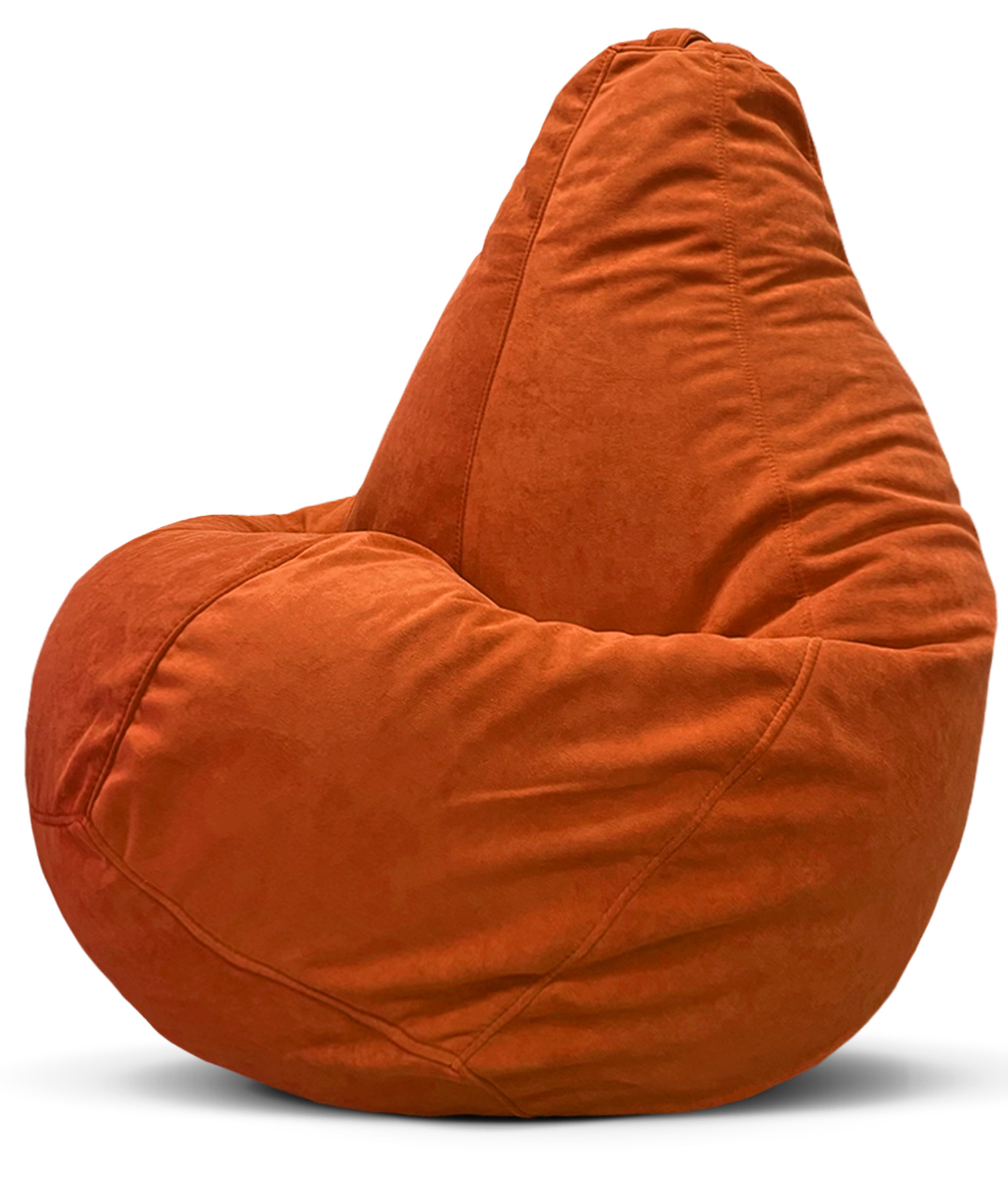 Кресло-мешок PUFLOVE пуфик груша, размер XXL, оранжевый велюр