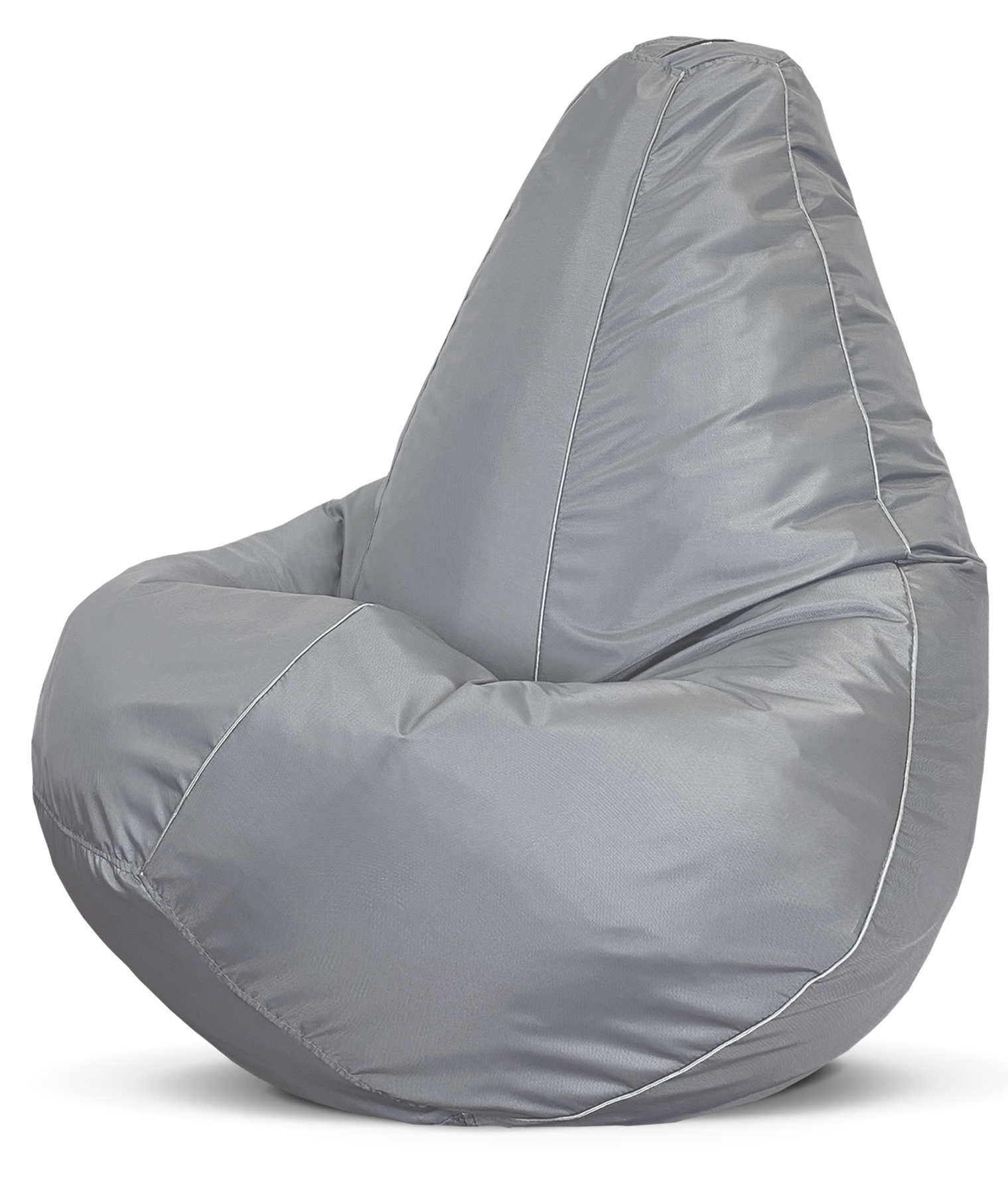 Кресло-мешок PUFLOVE пуфик груша, размер XL, серый оксфорд