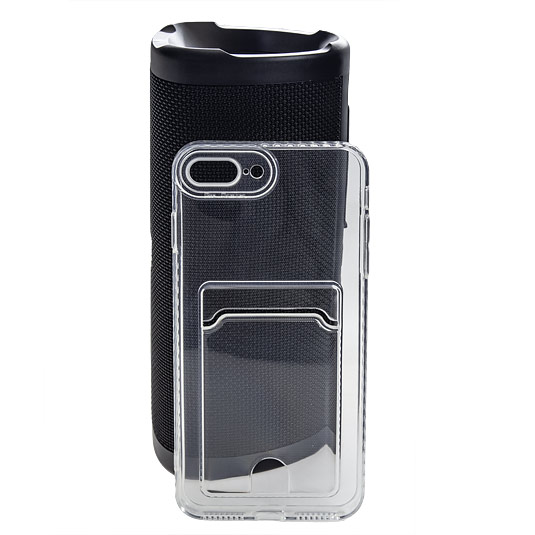 Силиконовый чехол с карманом для карт iPhone 7+/8+, прозрачный