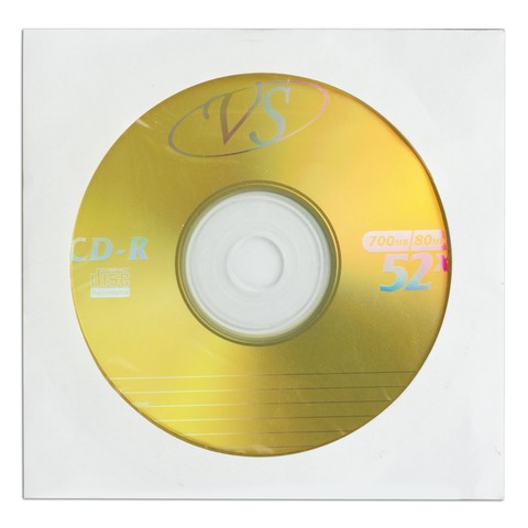 Диск CD-R VS, 700 Mb, 52х, бумажный конверт