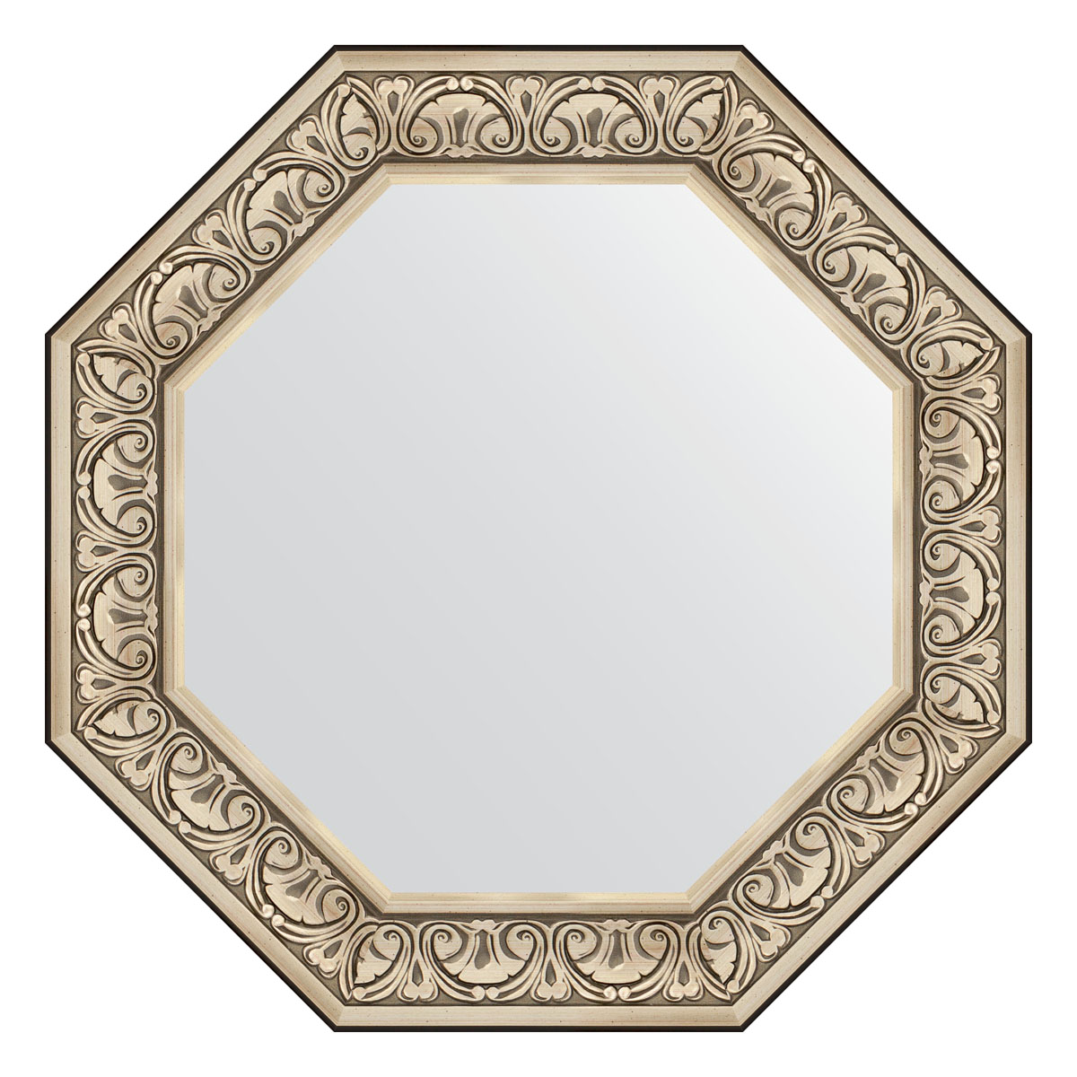 Зеркало в раме 75x75см Evoform BY 7383 барокко серебро