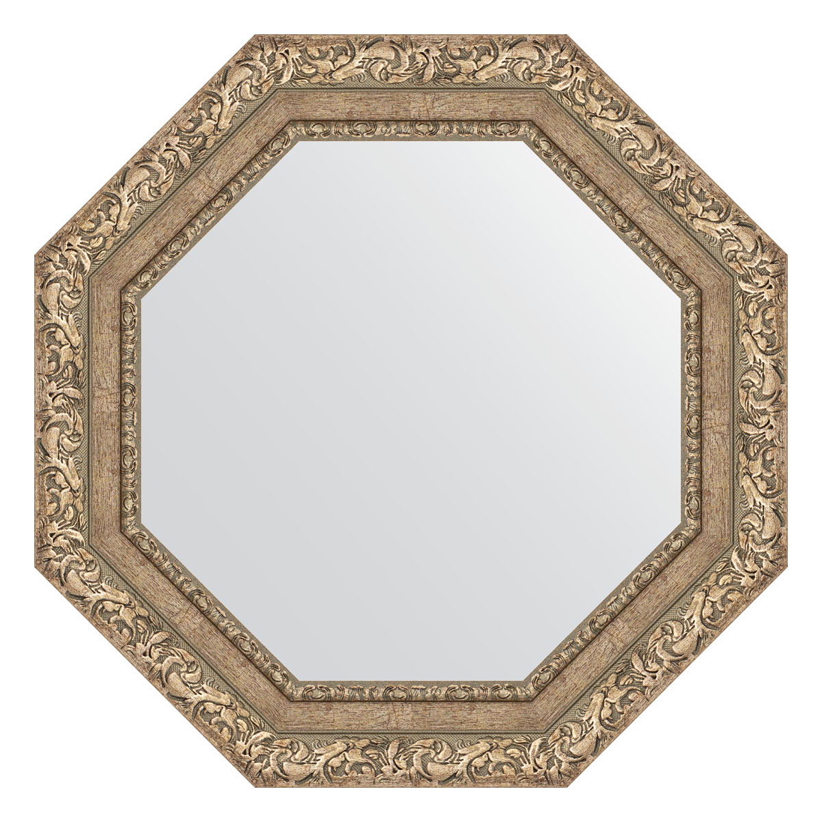 Зеркало в раме 60x60см Evoform BY 7334 виньетка античное серебро