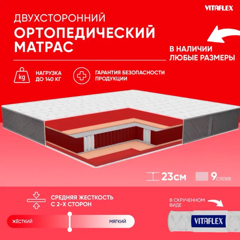 Ортопедический матрас VITAFLEX Anatomic G Sk 120x180