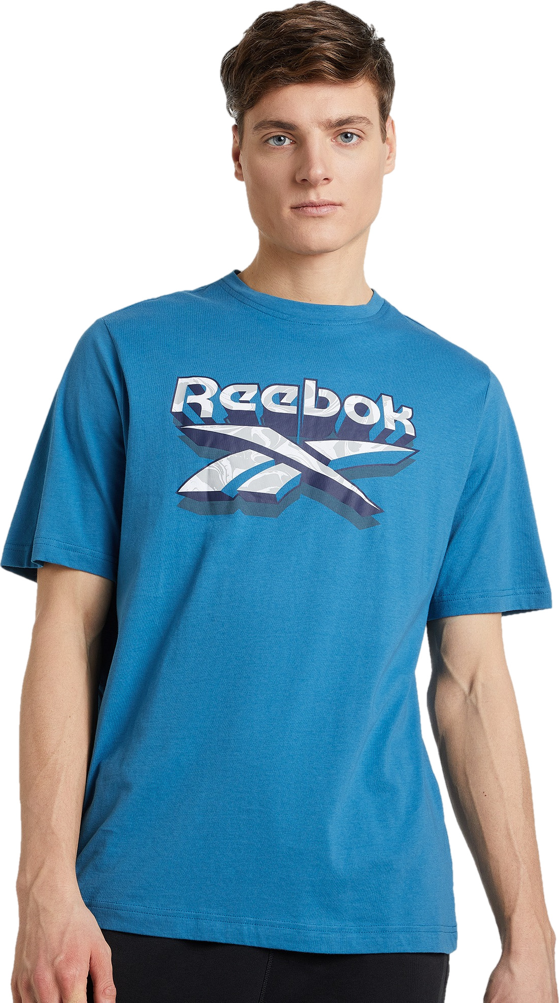 Футболка мужская Reebok 3D Stacked Vector Ss синяя L