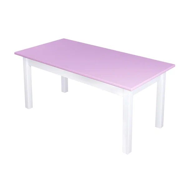 журнальный стол Solarius Классика 90х60х44, розовый с белыми ножками