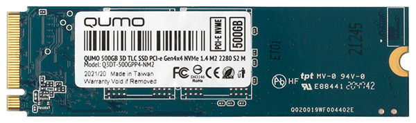 SSD накопитель QUMO Novation M.2 2280 500 ГБ (Q3DT-500GPP4-NM2)