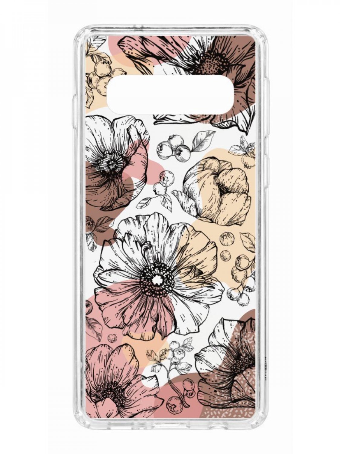 Противоударный чехол для Samsung Galaxy S10 Kruche Print Ягоды и Цветы с рисунком