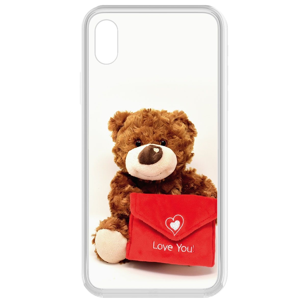 Чехол-накладка Krutoff Clear Case Медвежонок тебя любит для iPhone XR