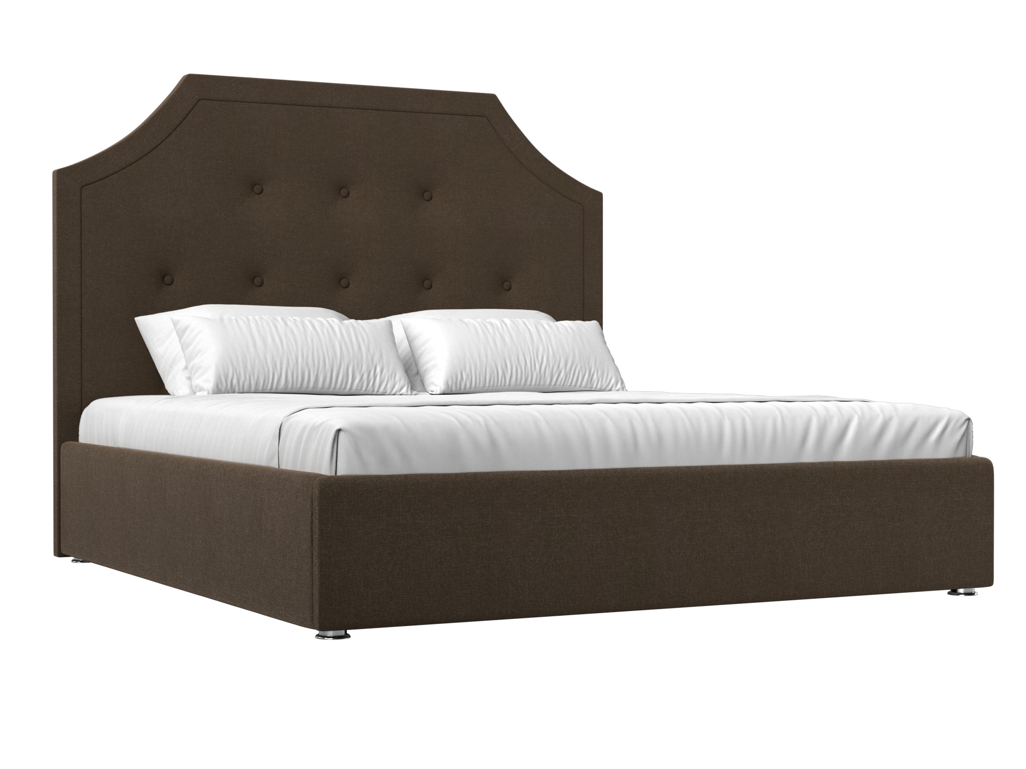 Интерьерная кровать Кантри 160 рогожка коричневый