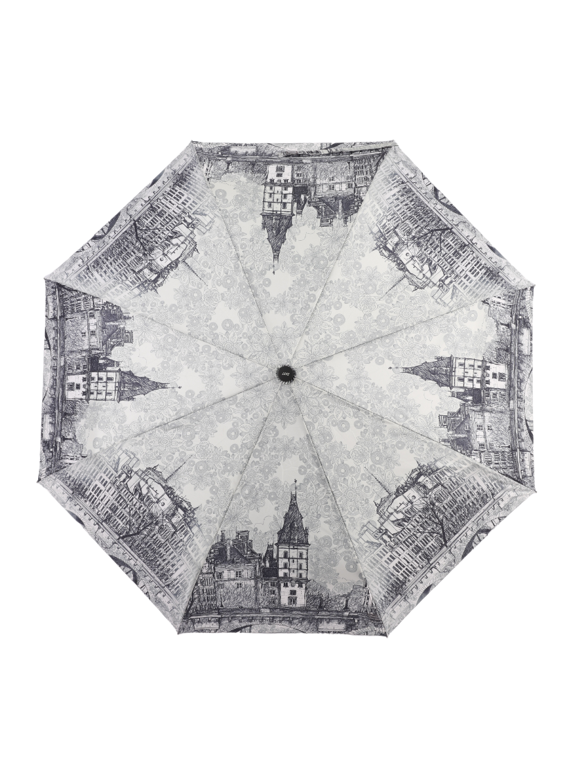 Зонт складной женский автоматический ZEST 83726 светло-серый