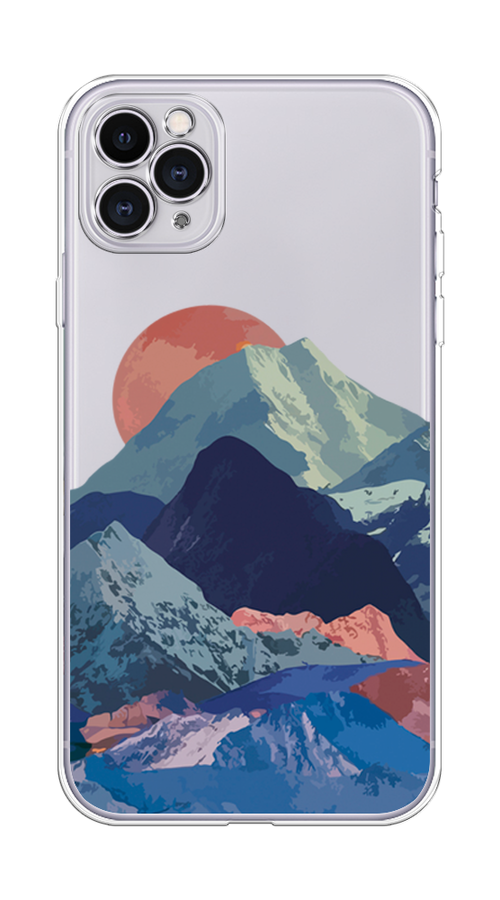 Чехол на Apple iPhone 11 Pro Max "Закат в снежных горах"