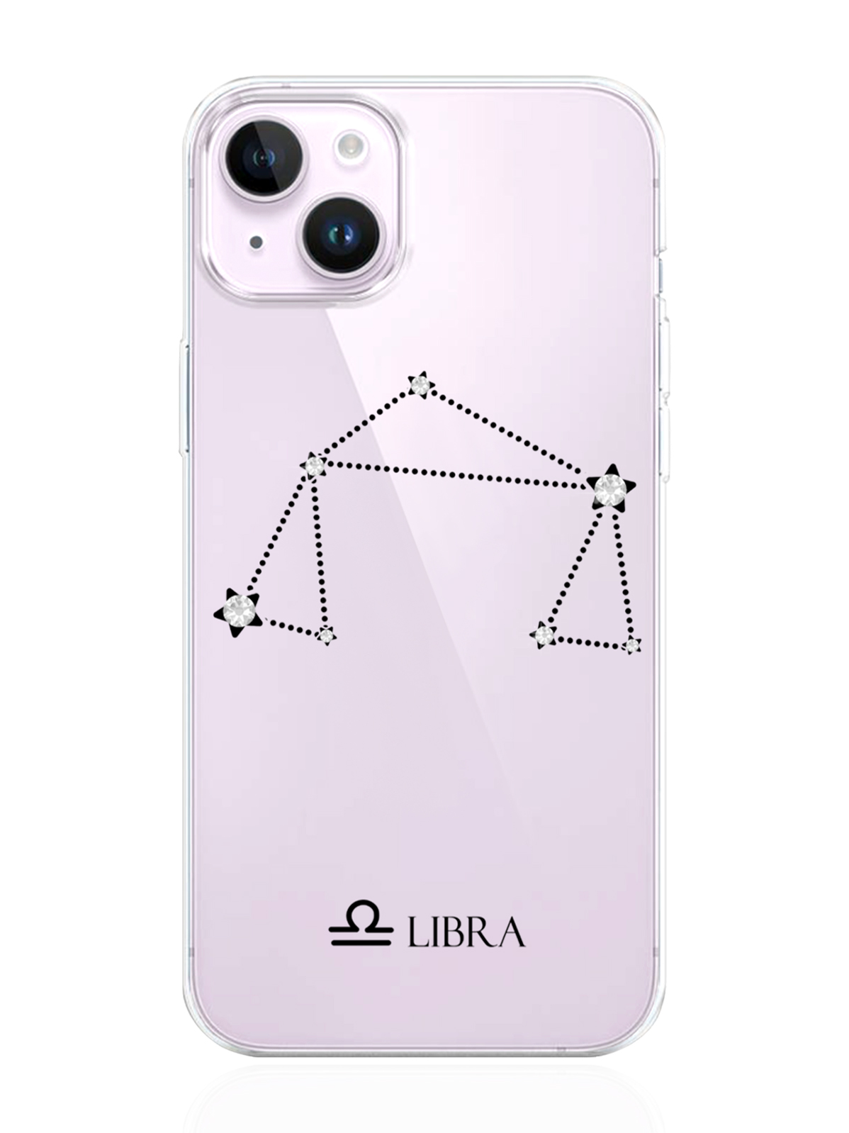 Чехол MustHaveCase для iPhone 14 Plus с инкрустацией кристаллами Lux Весы Libra
