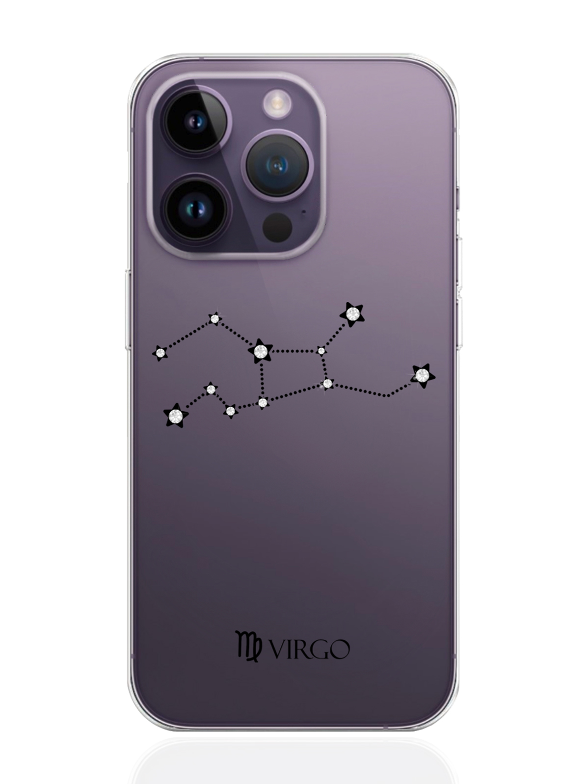 Чехол MustHaveCase для iPhone 14 Pro с инкрустацией кристаллами Lux Дева Virgo