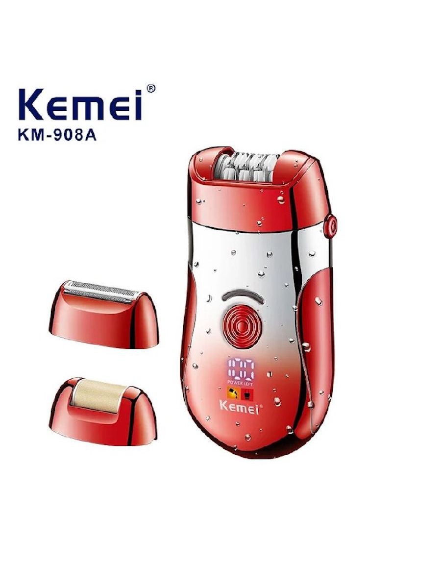 Эпилятор KEMEI KM908A красный