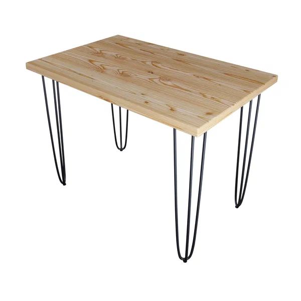 Стол кухонный Solarius Loft металл-дерево 90x60х75, без покраски, черные ножки-шпильки