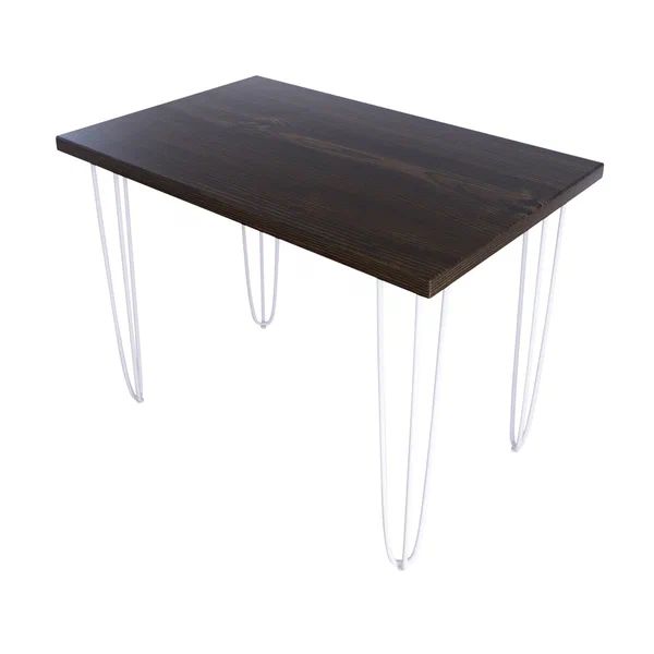 Стол кухонный Solarius Loft металл-дерево 90x60х75, цвет темного дуба, белые ножки-шпильки