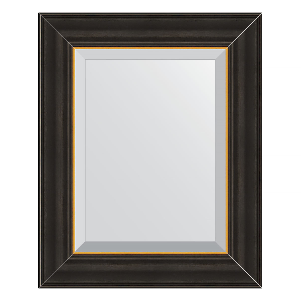 Зеркало в раме 44x54см Evoform BY 3922 черное дерево с золотом