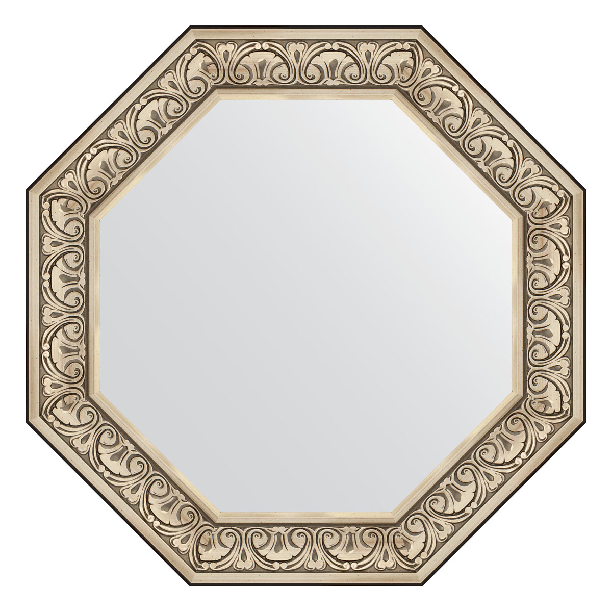 Зеркало в раме 80x80см Evoform BY 3849 барокко серебро